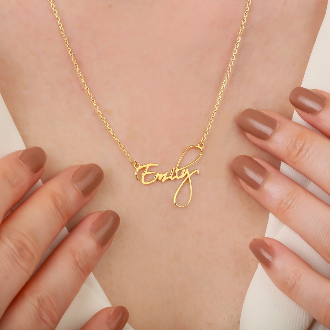 14k Gold Emily Letter Necklace | Deliciate Customized Special Name ...