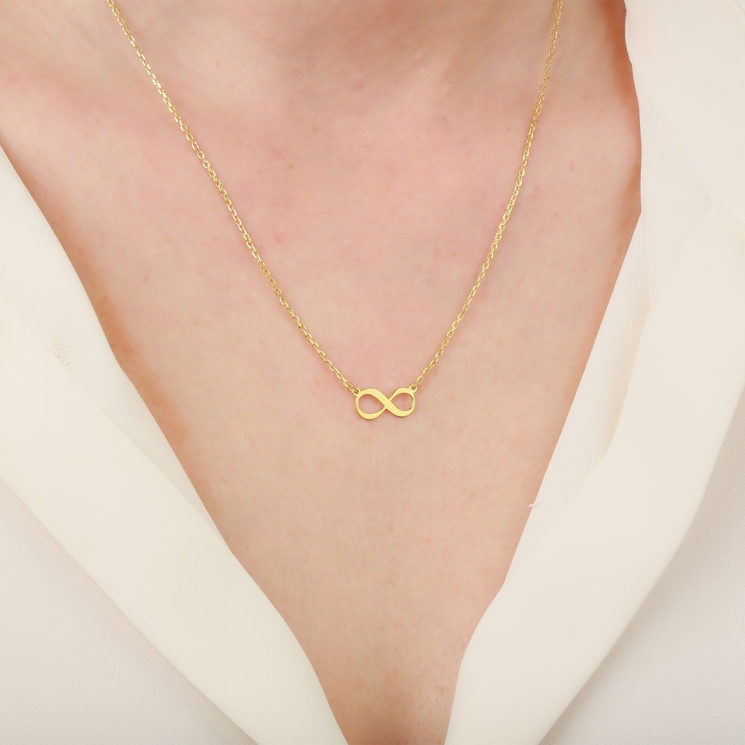 14k Gold Infinity Symbol Necklace | Endless Forever Love Pendant ...