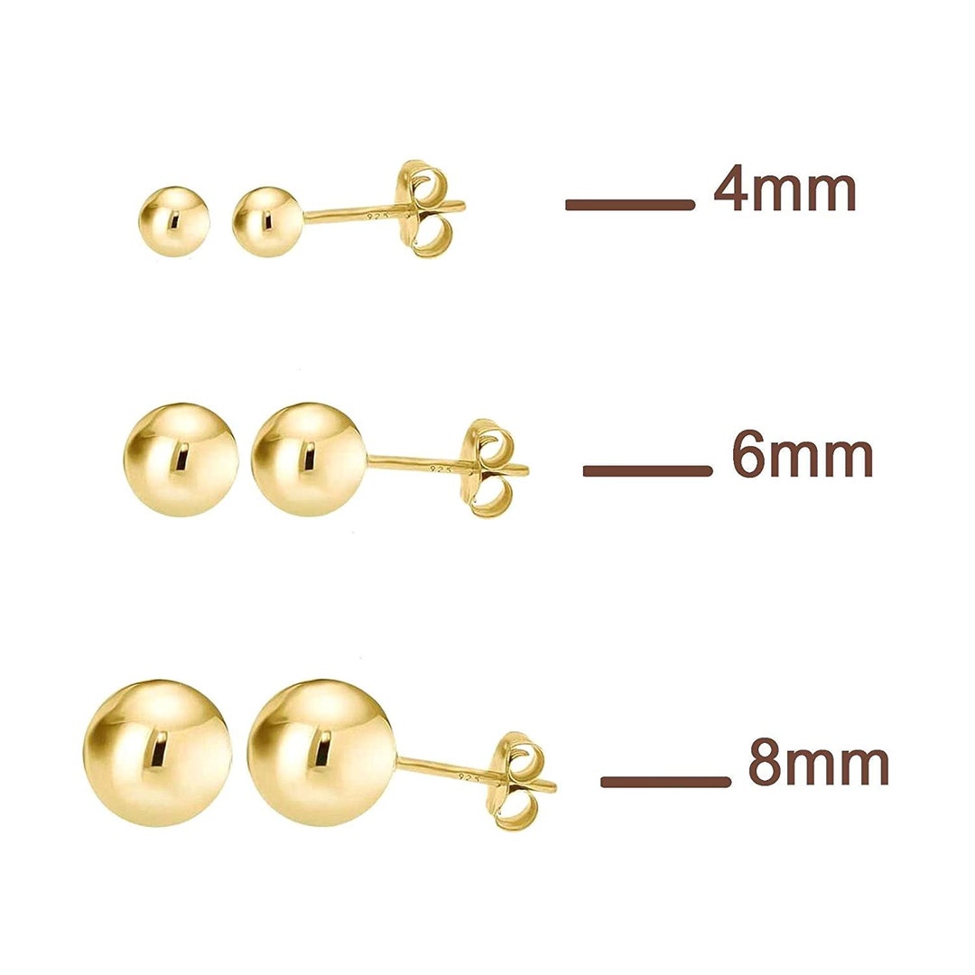 Tiny Ball Earring for Girl Toddler and Kids, 4 Mm, 6mm, 8mm Ball ...