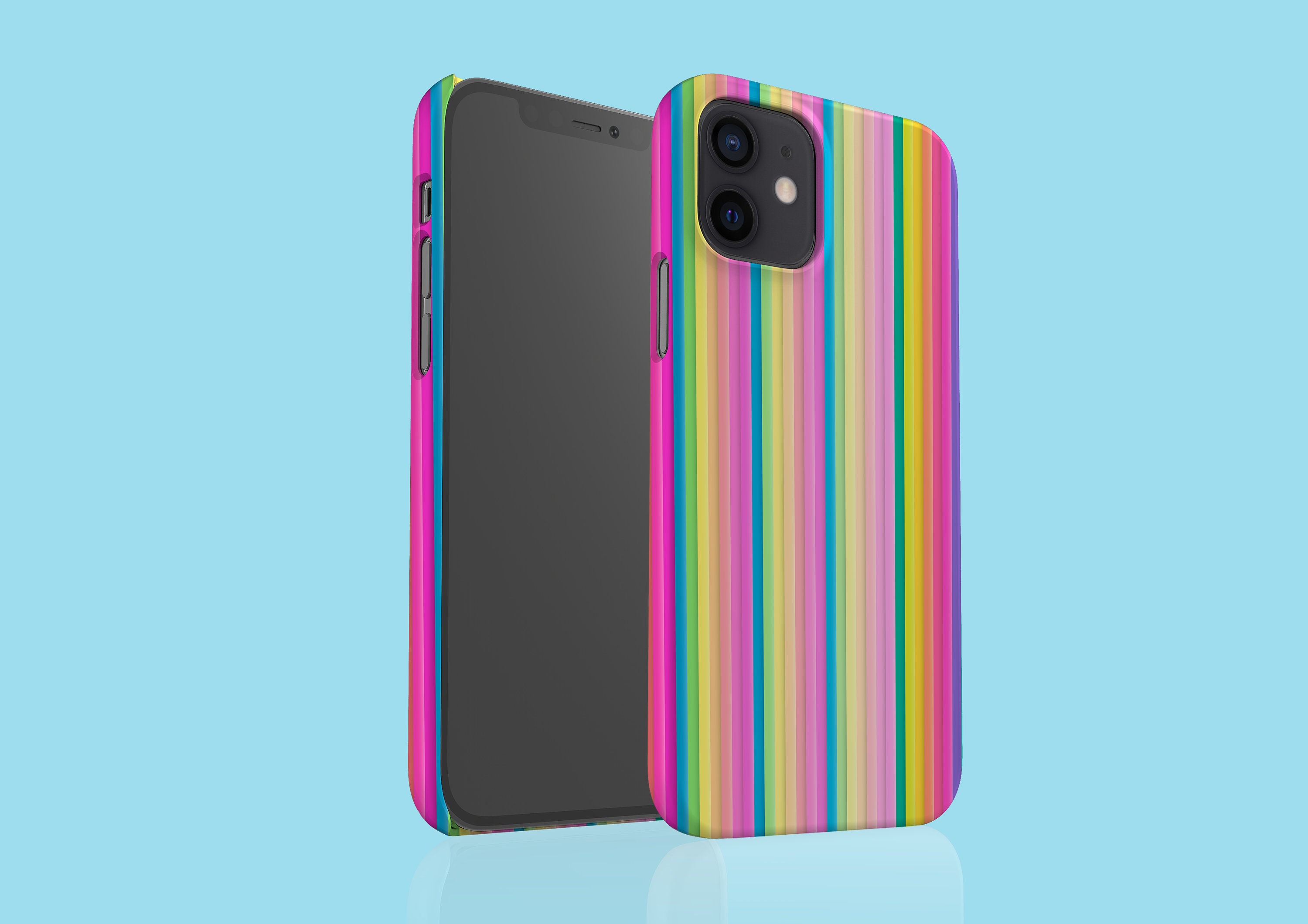 Pastel Rainbow Stripes Iphone Case Iphone 12 Range Iphone - Etsy UK