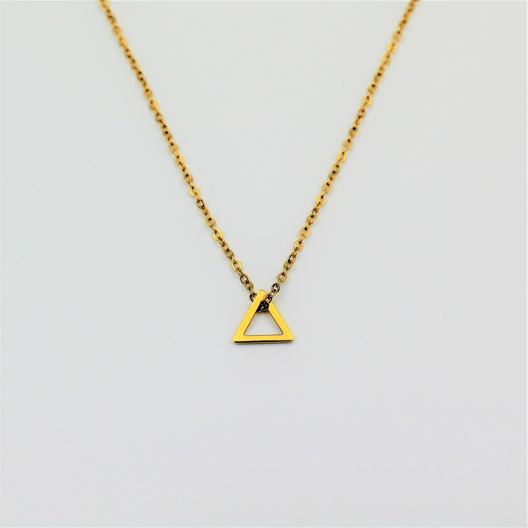 Triangle Lace Chain/ Necklace Triangle Silver Chain Gold Chain Rose ...