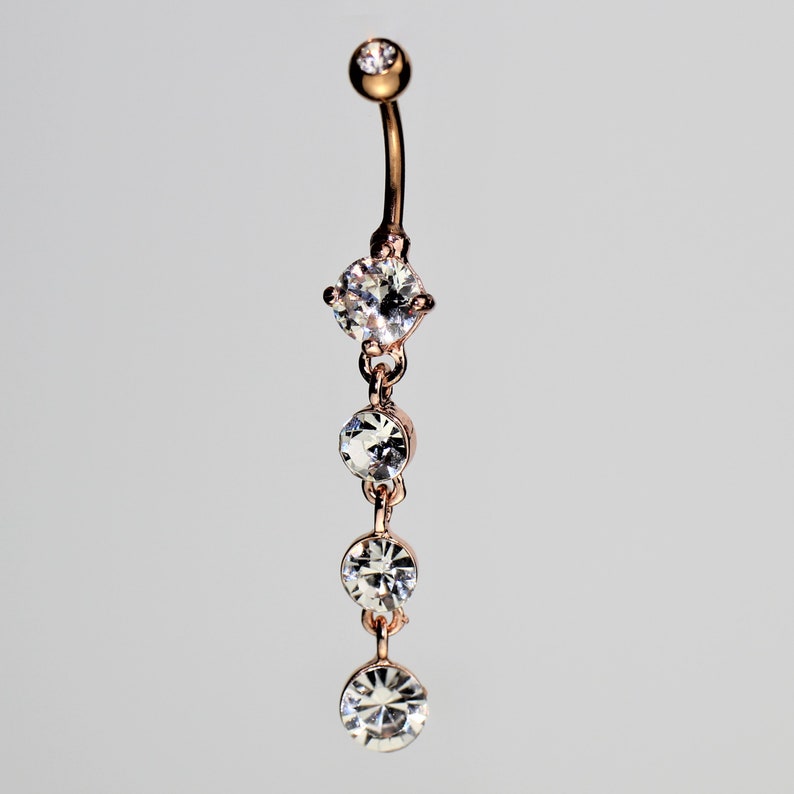 Belly Button Piercing Four Stone Umbilical Piercing | Etsy