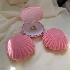Shell Shape Jewelry Display Gift Box Lovely Velvet Wedding - Etsy UK