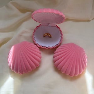 Shell Shape Jewelry Display Gift Box Lovely Velvet Wedding - Etsy UK