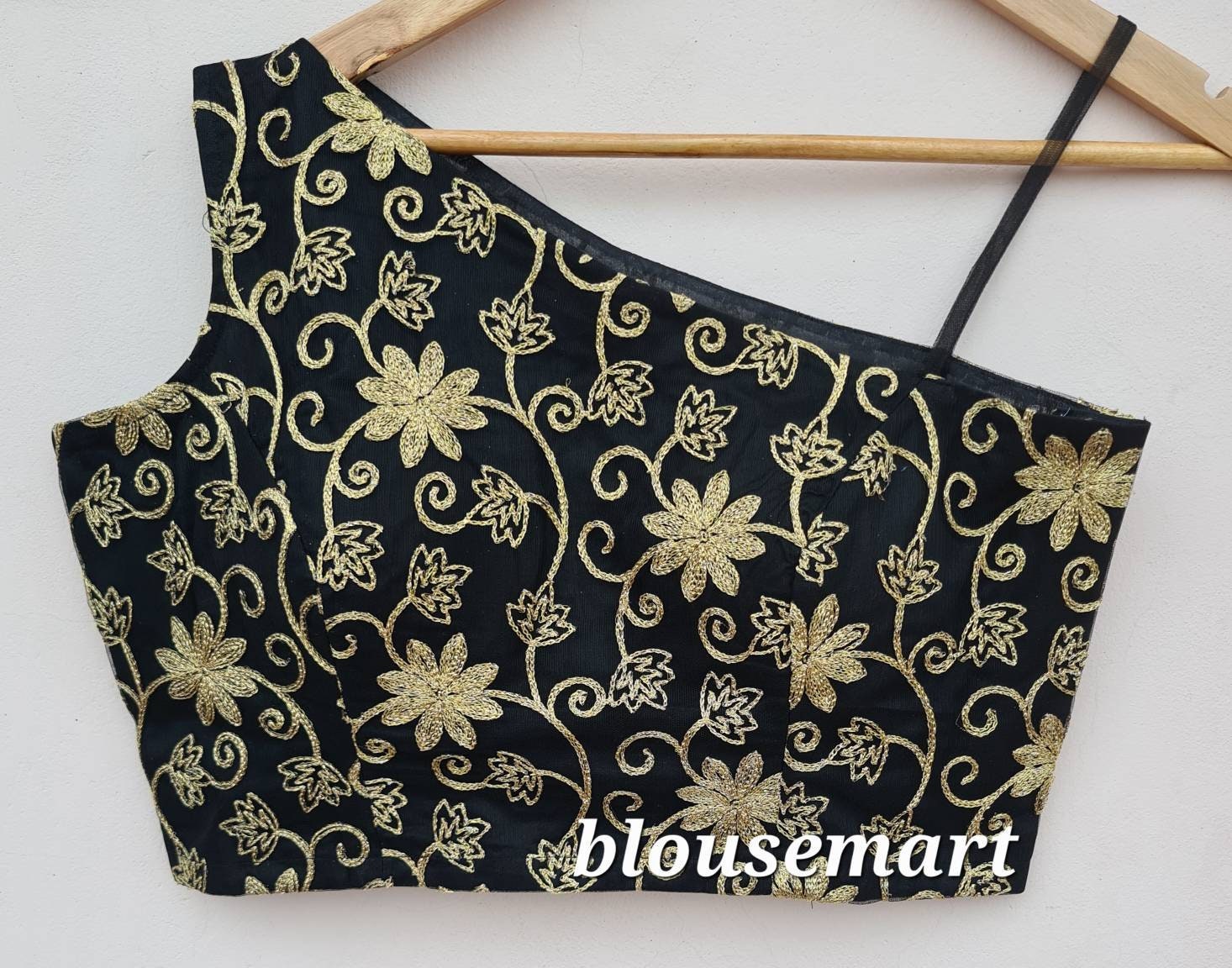 Black One Shoulder Blouse, Indian Designer Blouse, Saree Blouse, Sari ...