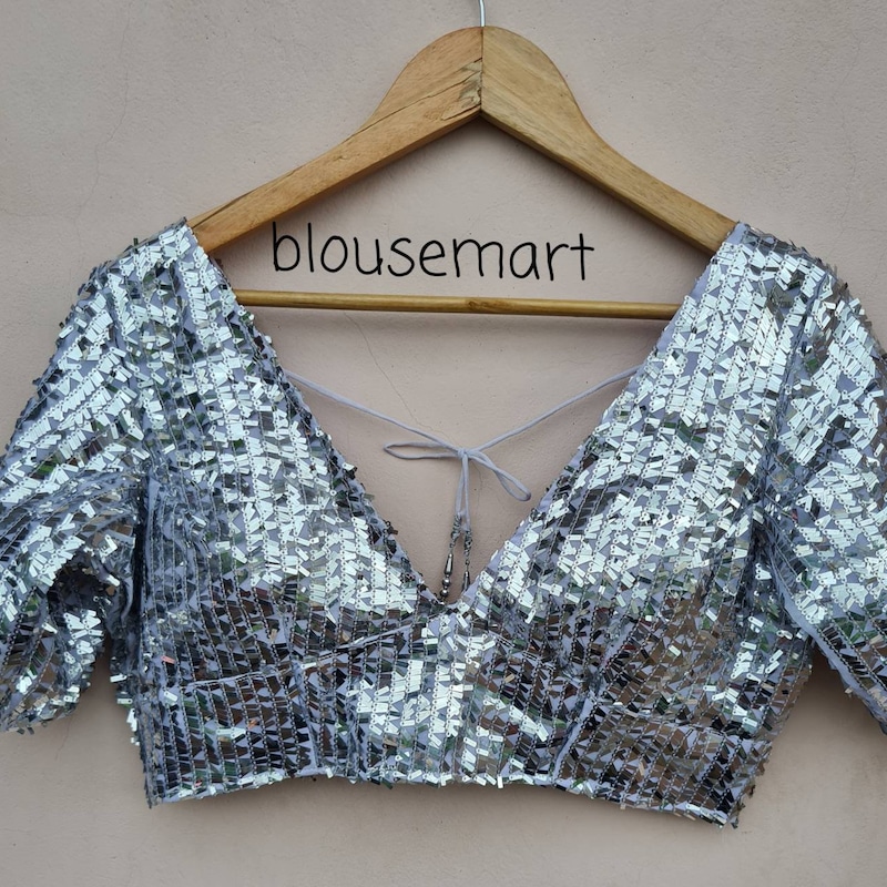Silver Sequin Blouse - Etsy