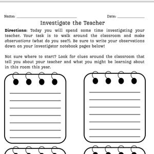 Investigate the Teacher - First Day of School Activity - Icebreaker for ...