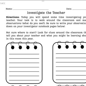 Investigate the Teacher - First Day of School Activity - Icebreaker for ...