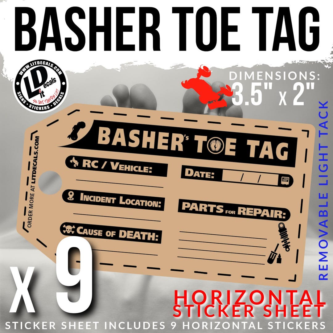 Basher Toe Tag Sticker - Etsy