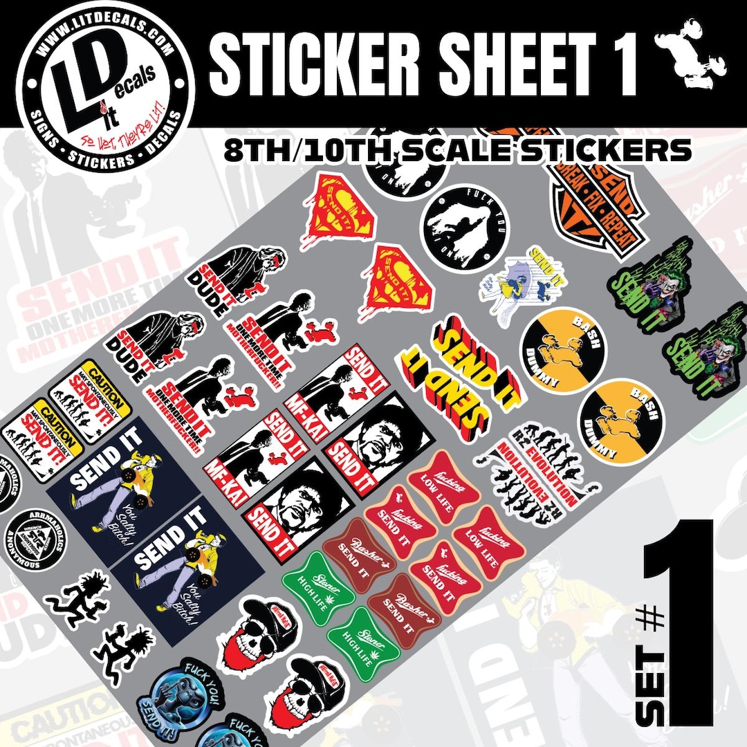 Mixed Parody RC Sticker Sheets - 1/18 & 1/10 Scale - Etsy