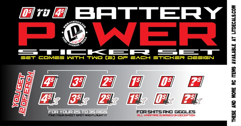 Arrma RC Battery Power Sticker Set - Etsy