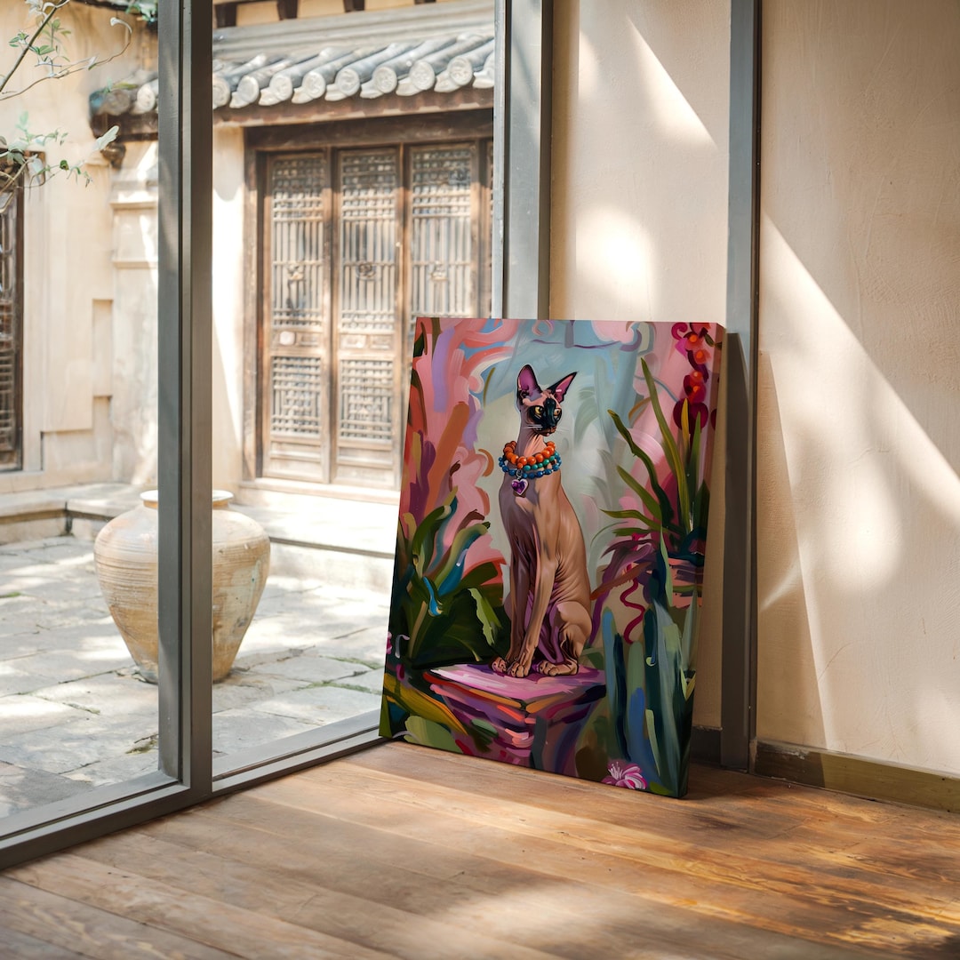 Cat Art Canvas, Cat Wall Art, Cat Canvas Print, Cat Artwork Canvas, Cat ...