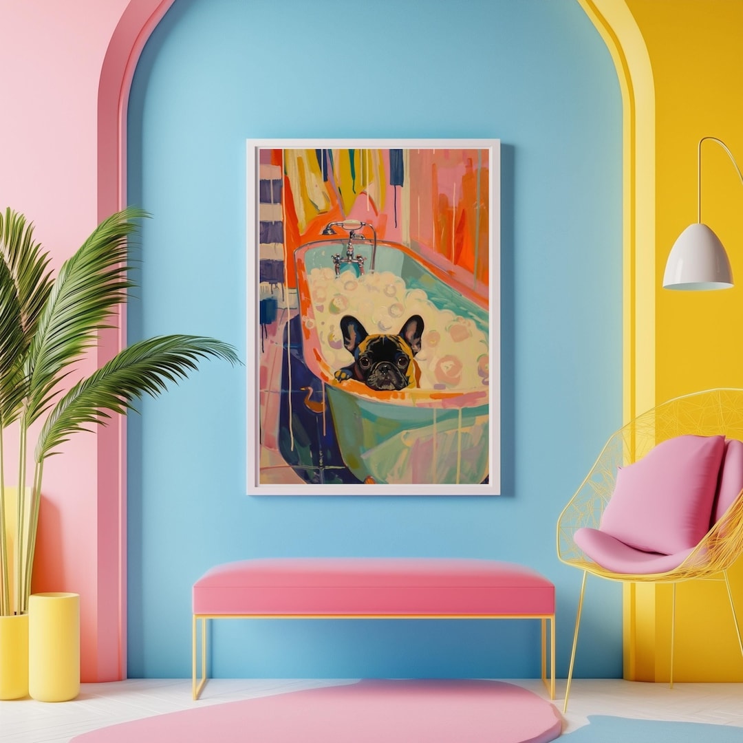 Funny Bathroom Signs Dog Bathroom Art, Maximalist Bathroom Wall Decor ...