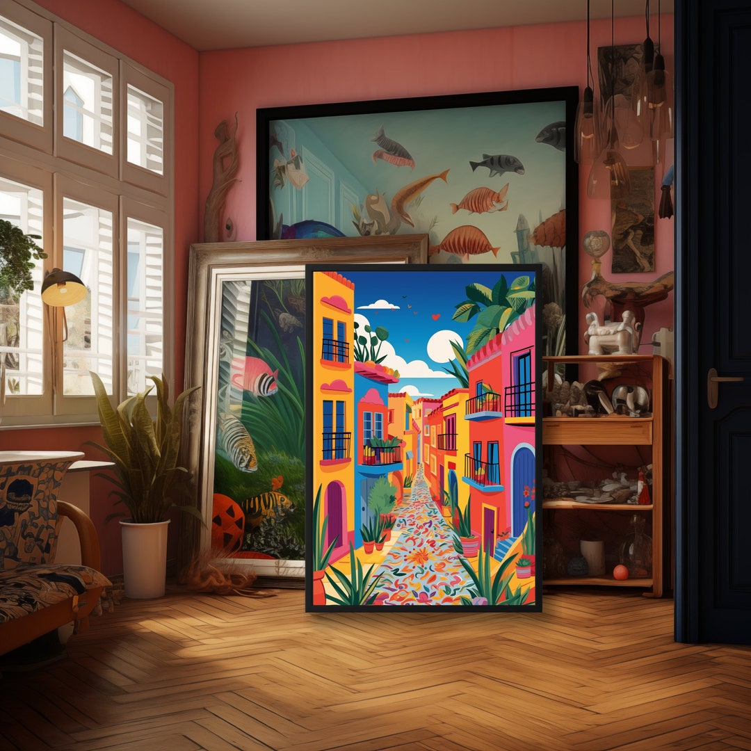 Colorful Mexican Street Art Print, Maximalist Wall Decor - Etsy