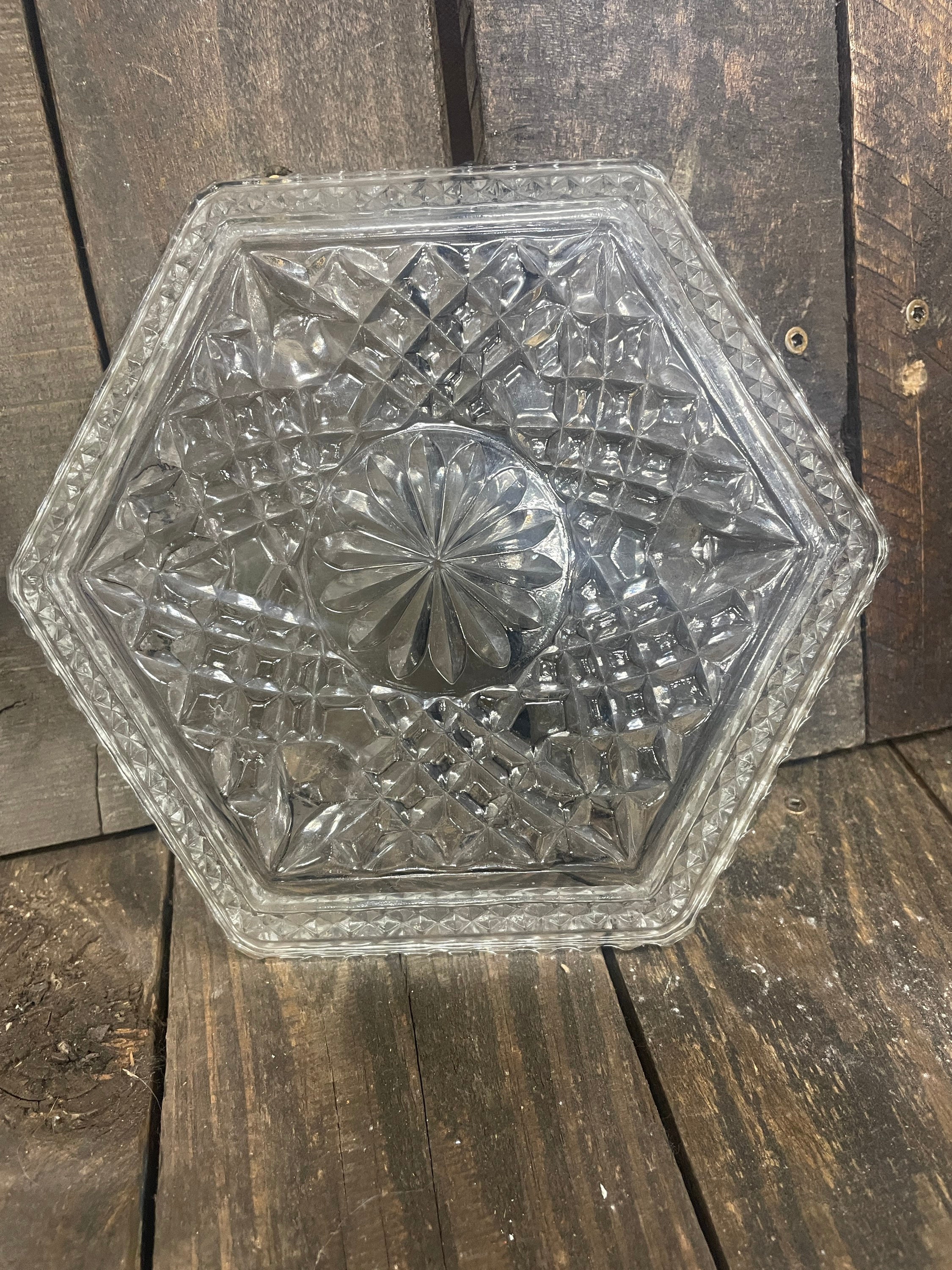 Anchor Hocking Vintage Relish Tray Cut Glass Serving Plate - Etsy