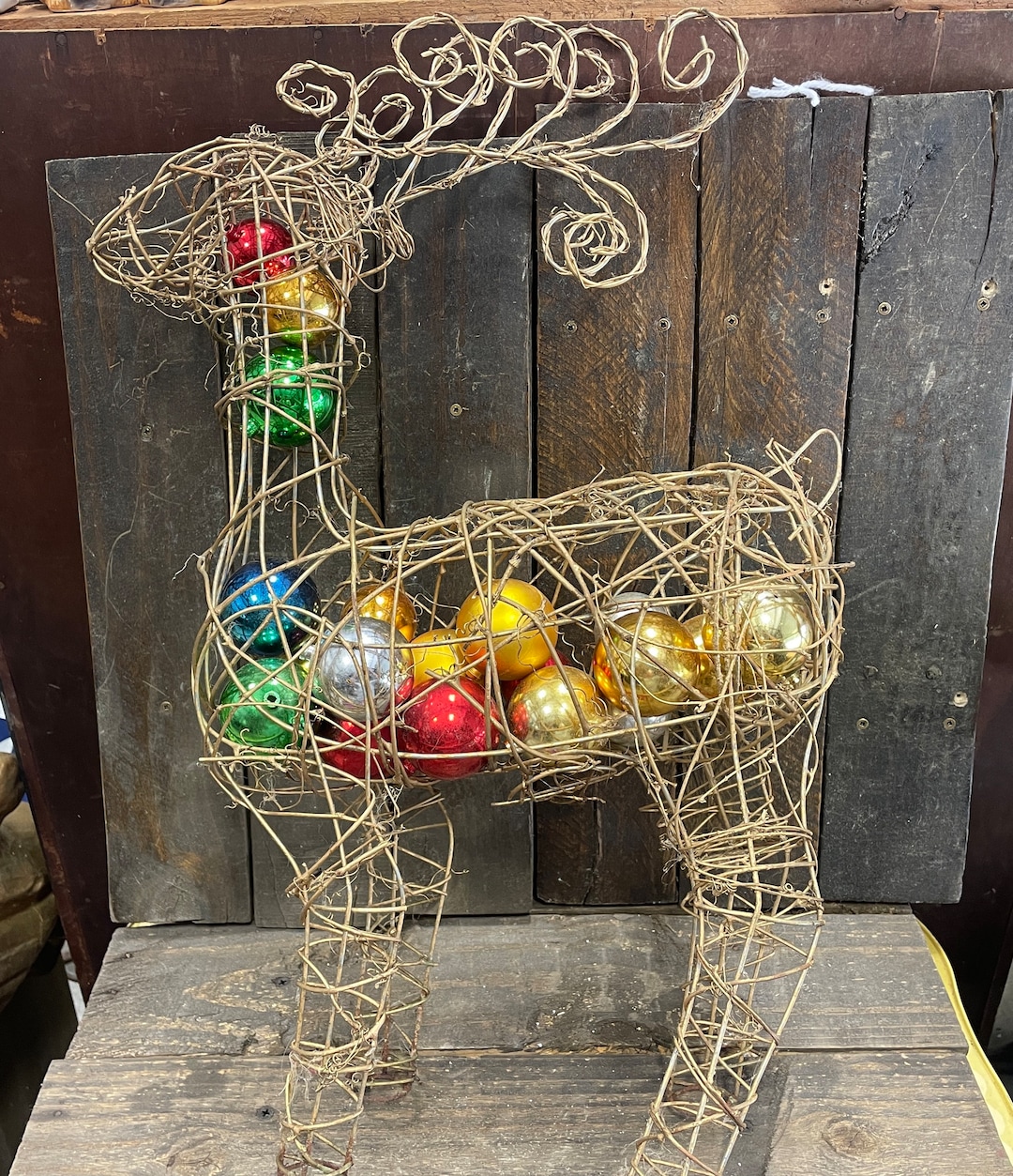 Vintage Grapevine Reindeer, Metal and Vine Deer, Christmas Cabin Decor ...
