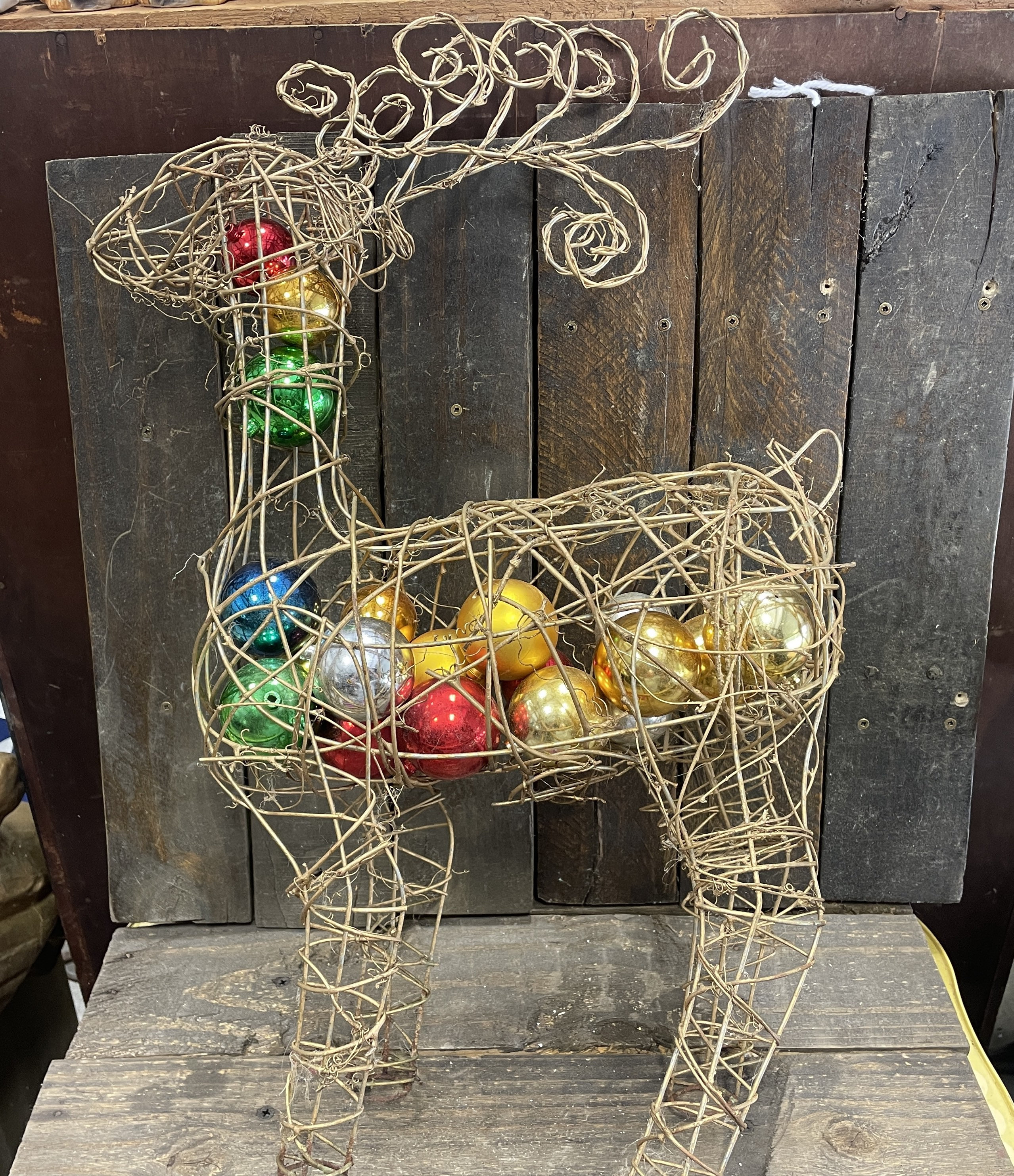 Vintage Grapevine Reindeer, Metal and Vine Deer, Christmas Cabin Decor ...