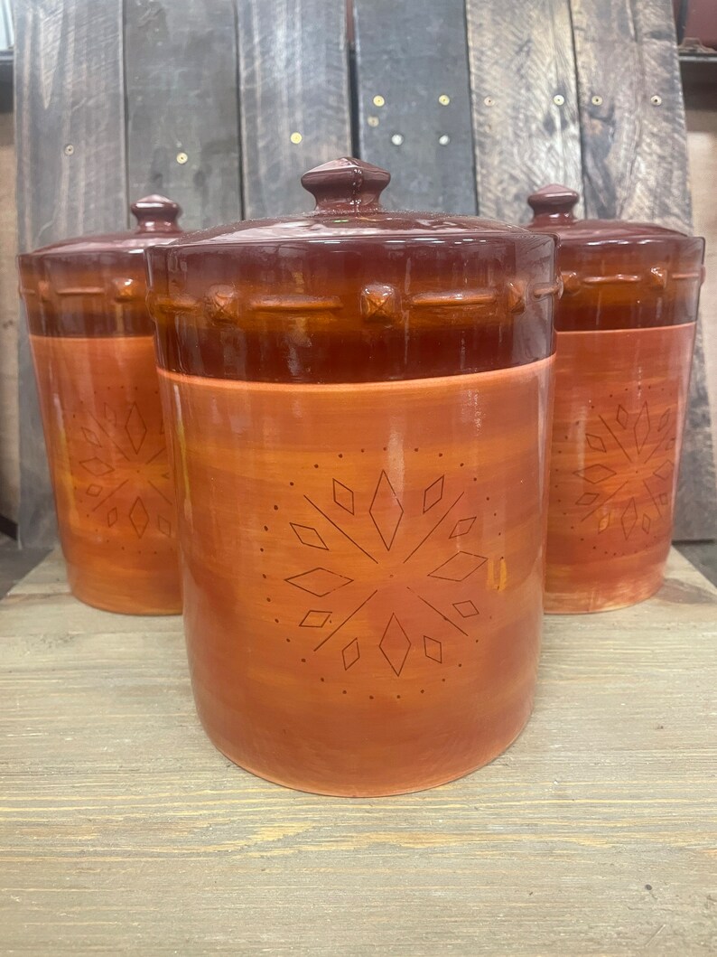 Demdaco Mountain Vista Canister Set, Rustic Kitchen Storage Decor ...