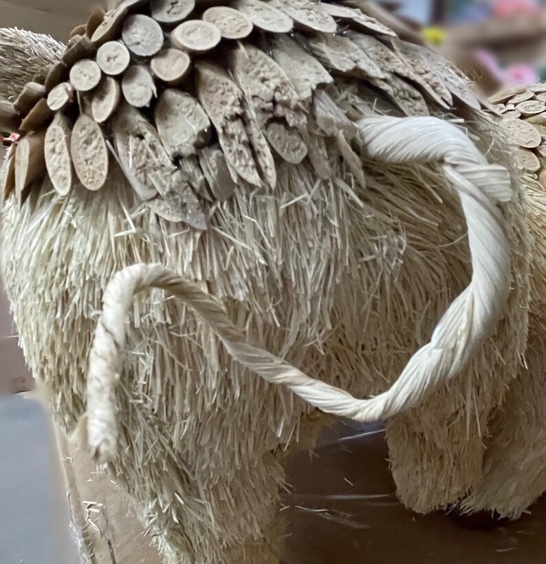 Farmhouse Pig Figurine Straw Piggy Husk Farm Animal - Etsy