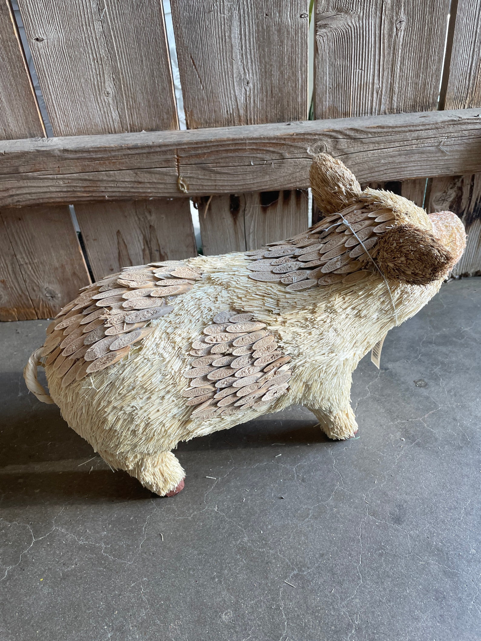 Farmhouse Pig Figurine Straw Piggy Husk Farm Animal - Etsy