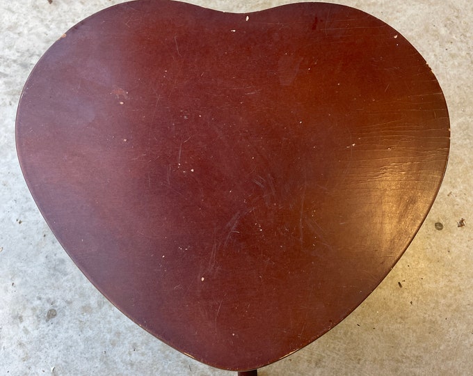 Heart Shaped Table, Vintage Side Table, Plant Stand, Cherry Colored ...