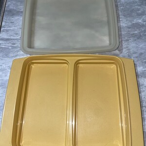Vintage Tupperware Divided Tray With Lid, Relish Plate,snack Tray ...
