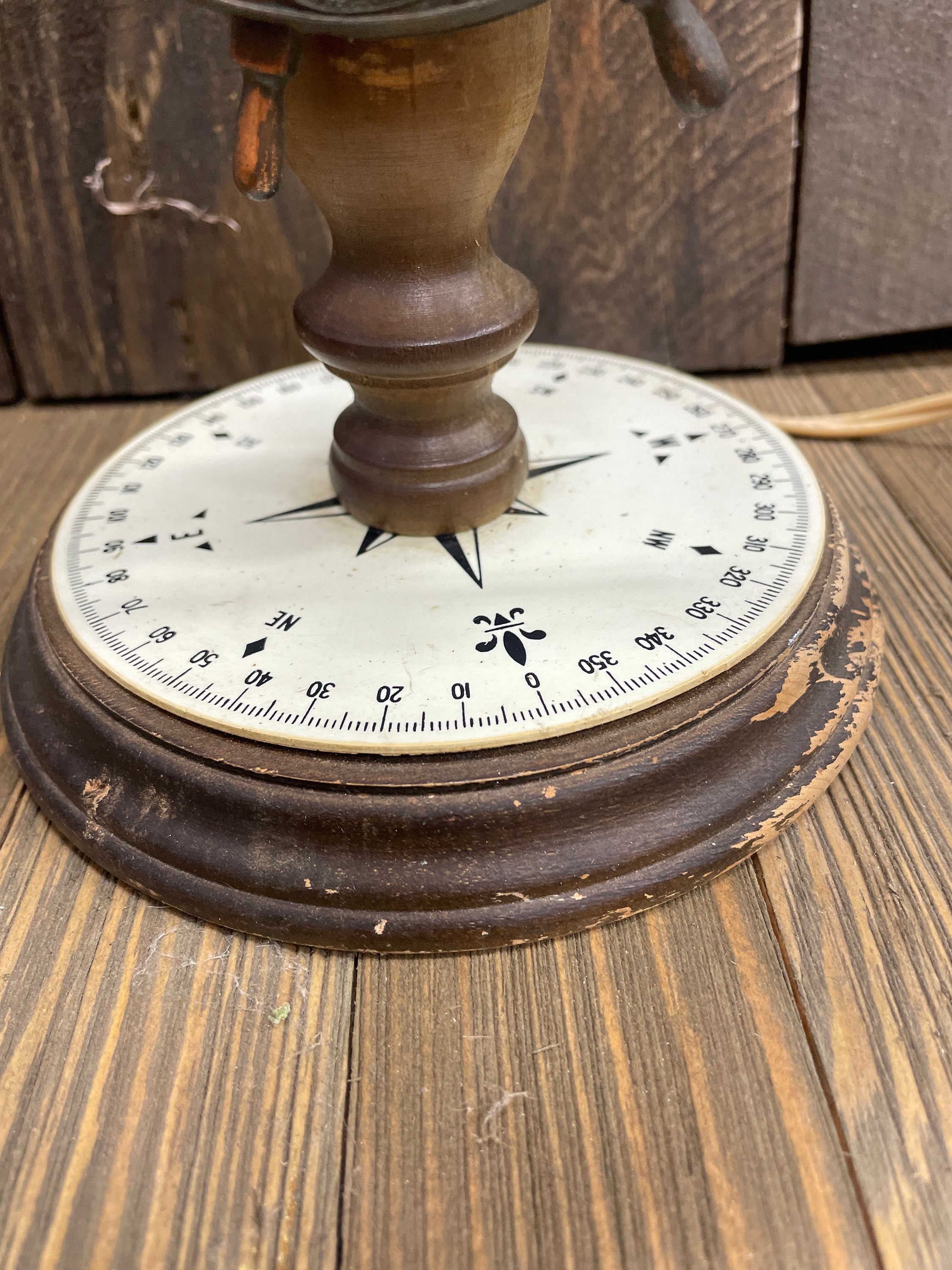 Nautical Lamp, Vintage Ship Wheel Light, Coastal Style Lighting, Beach ...