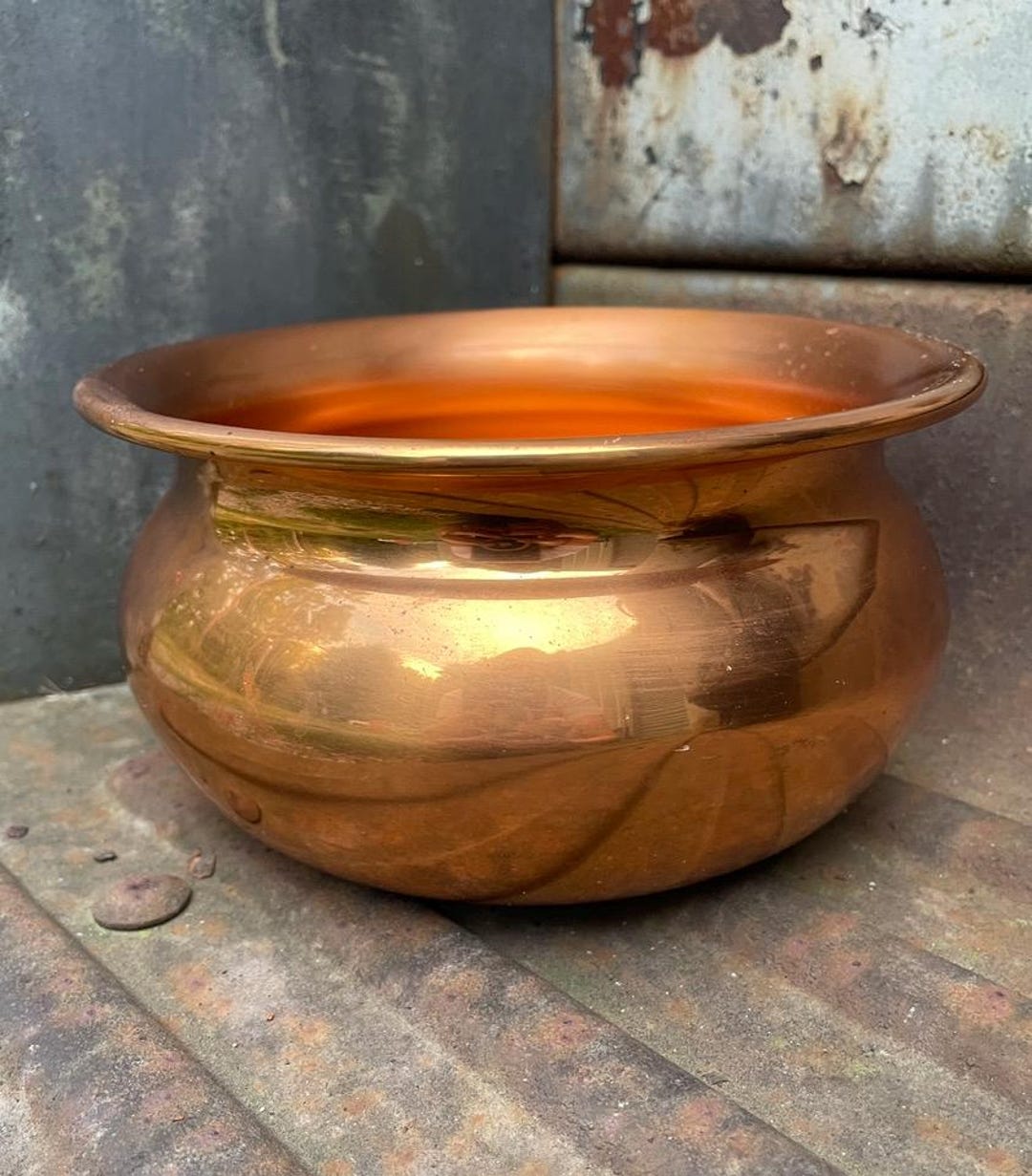 Copper Spitoon, Metal Bowl, Indoor Planter, Copper Decor, Porch and ...