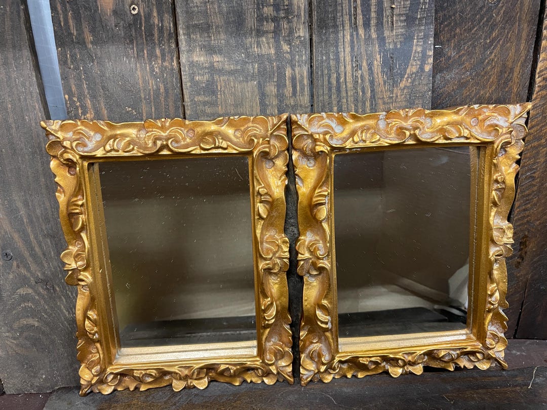 Vintage Style Hollywood Regency Mirrors,square Mirror Set, Aged Mirror ...
