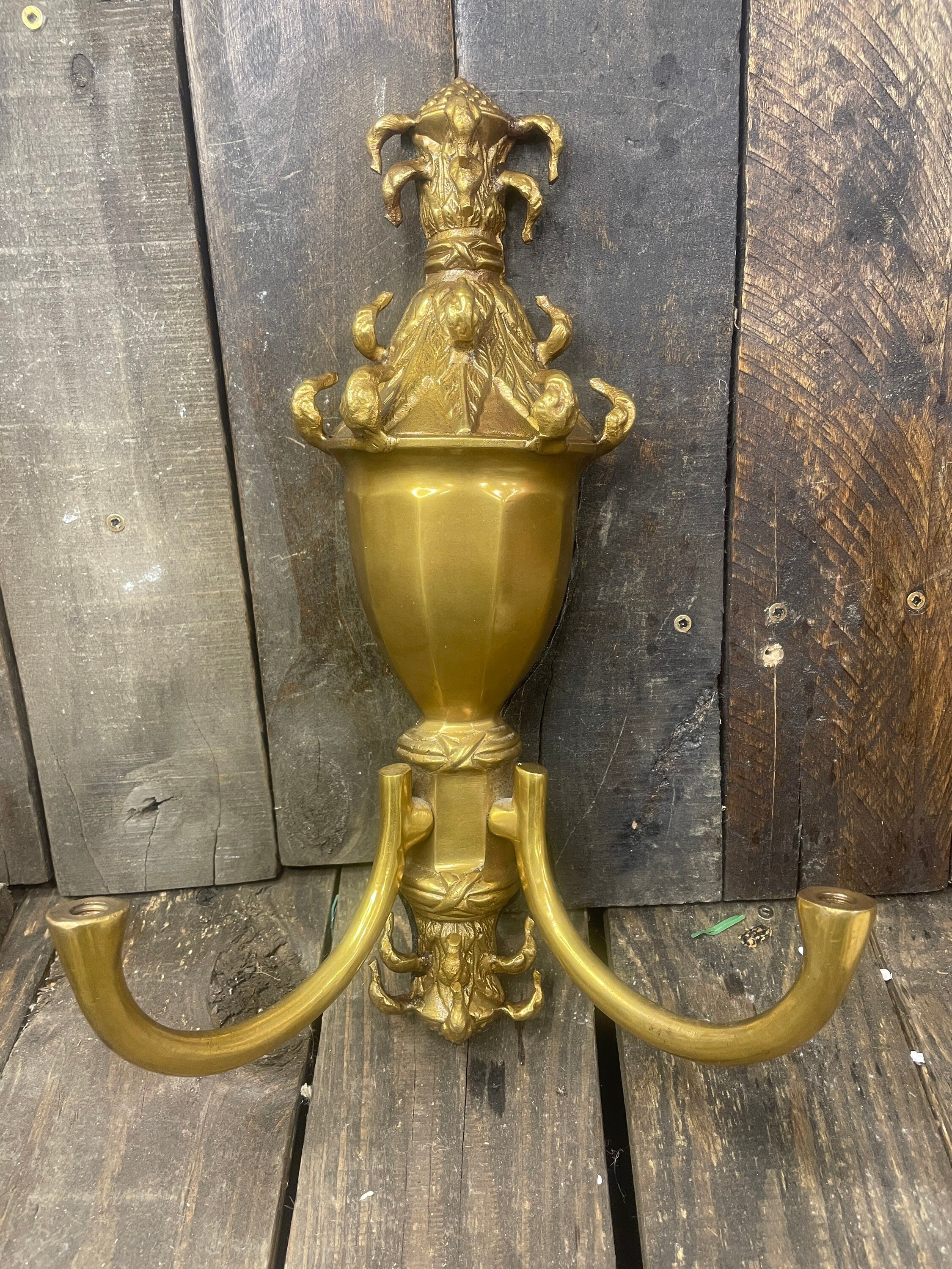 Brass Wall Hook, Vintage Bombay Brass Duck Coat Hook, Double Hooks ...