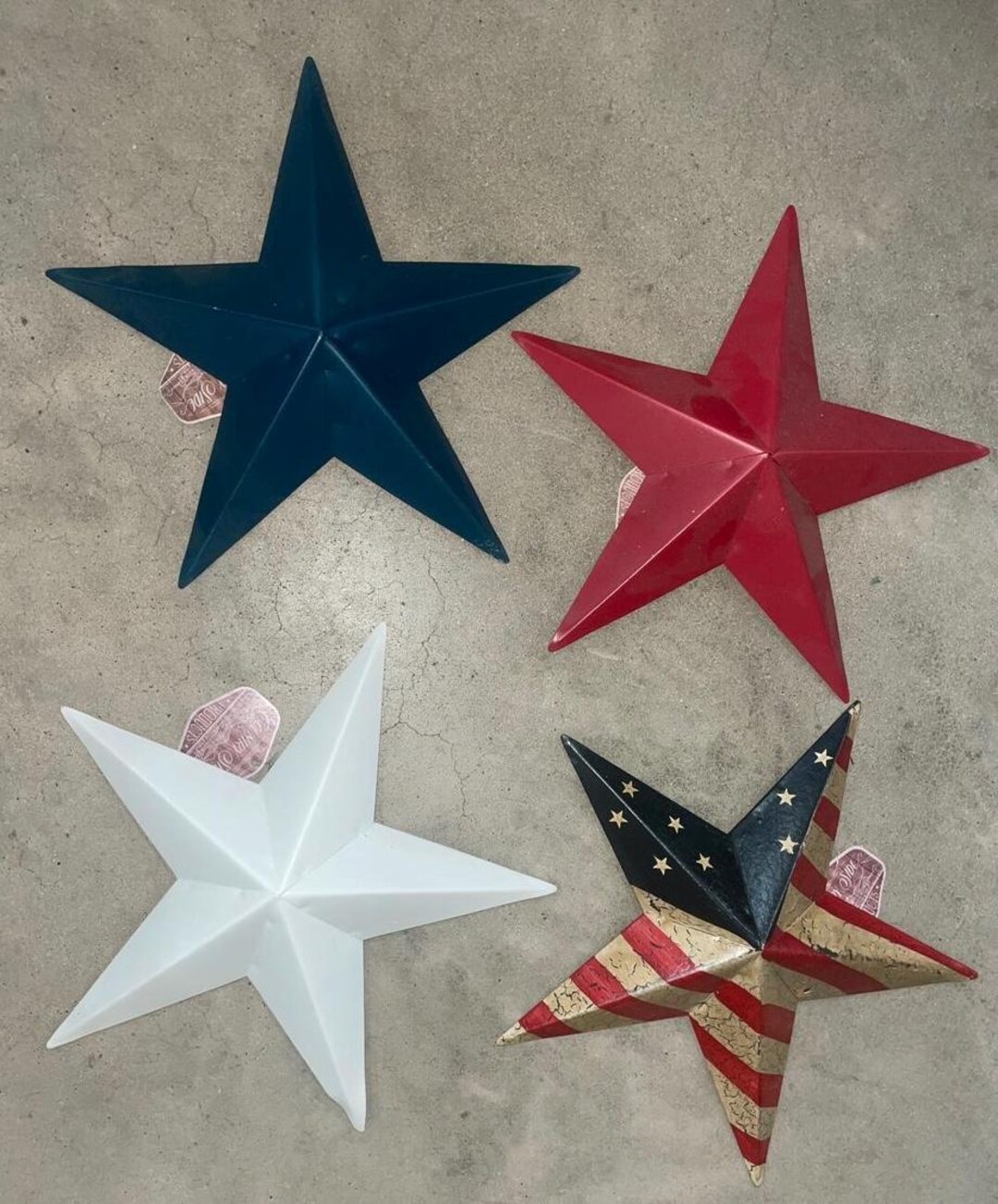 Metal Star Wall Decor, Red White and Blue Metal Stars, Patriotic Home ...