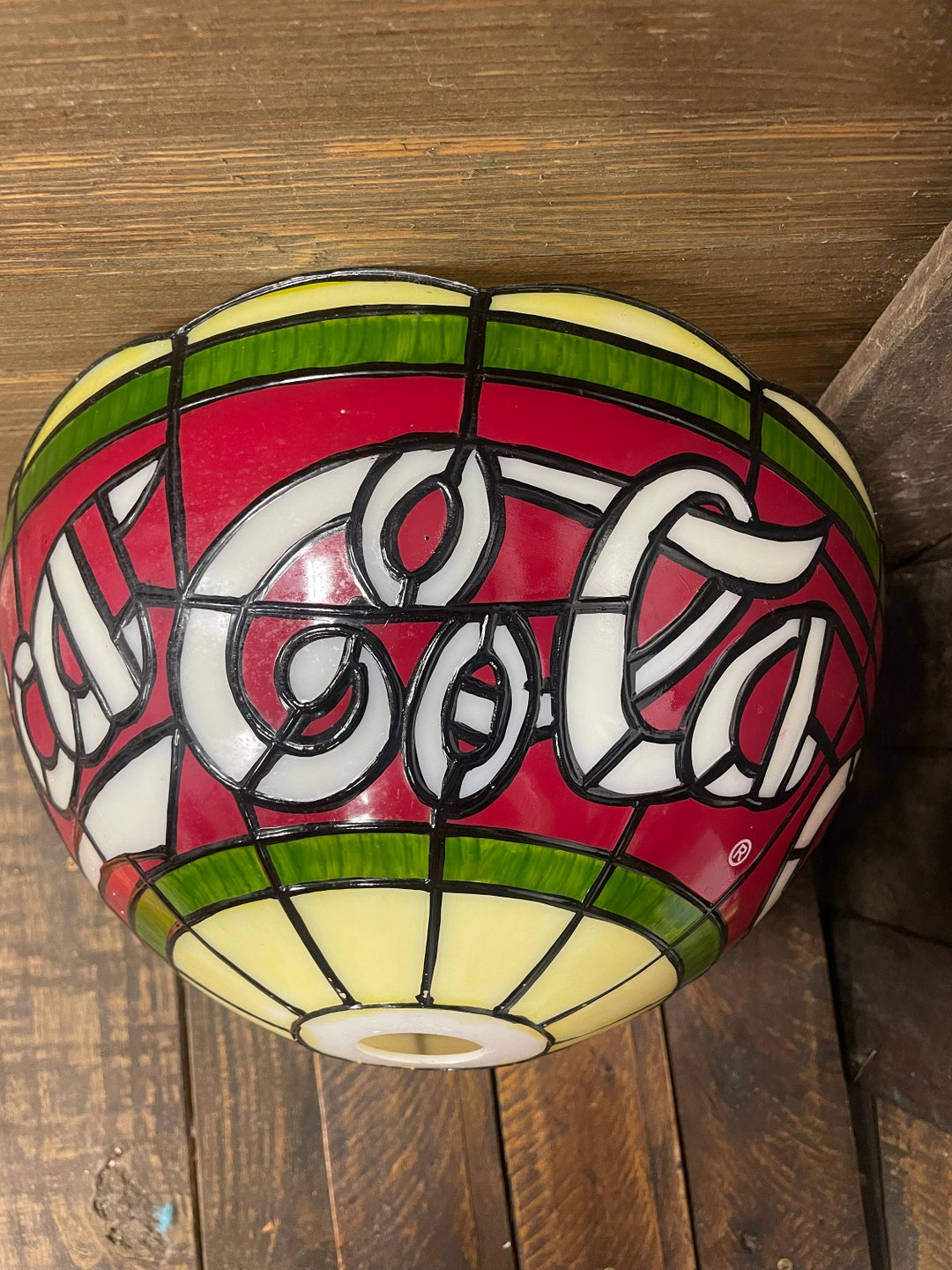 Vintage Coca Cola Lamp Shade, Stain Glass Look, Coke Lover Gift, Pool ...