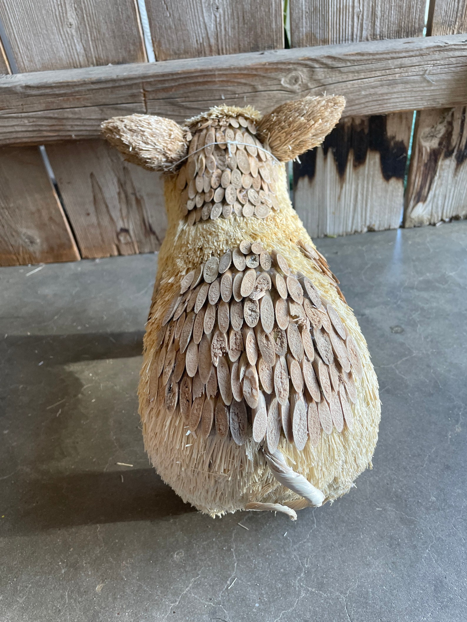 Farmhouse Pig Figurine Straw Piggy Husk Farm Animal - Etsy