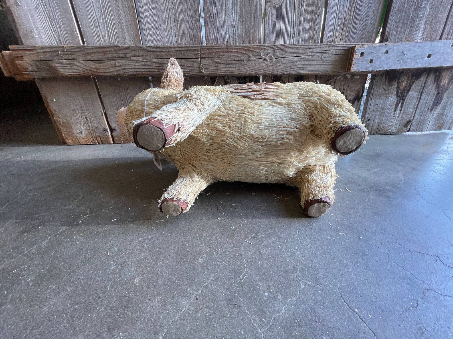 Farmhouse Pig Figurine Straw Piggy Husk Farm Animal - Etsy