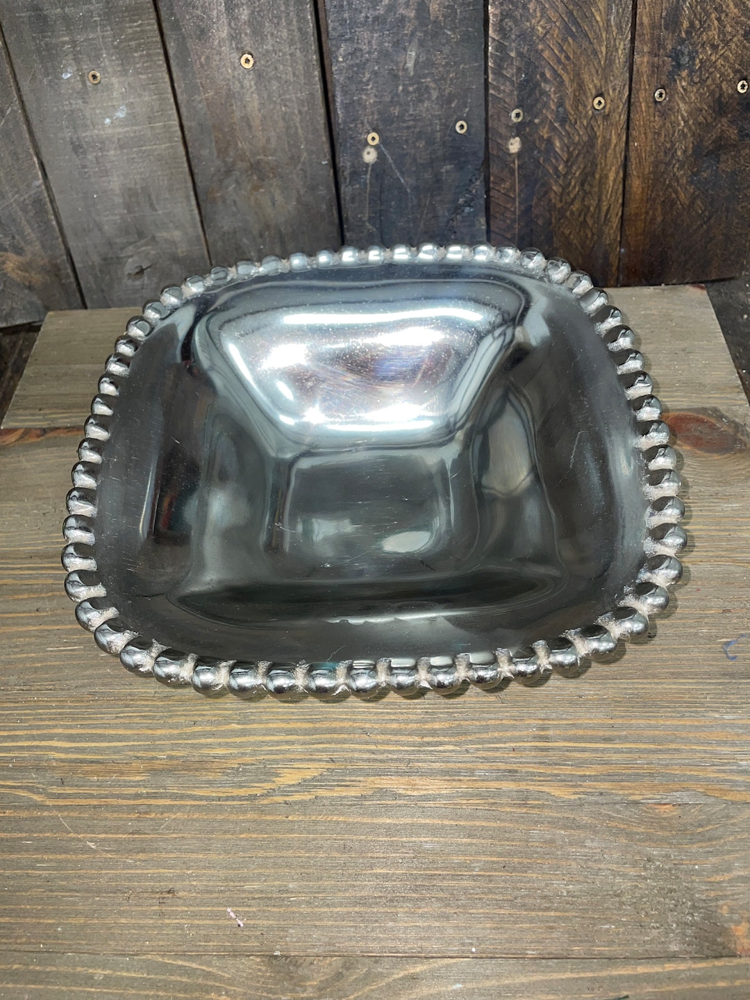Silver Colored Metal Decorative Bowl, Pewter Style Bowl, Table Top ...