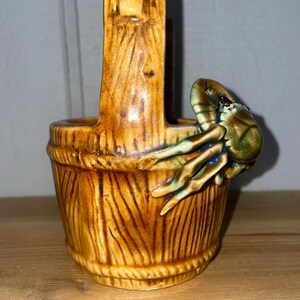 Vintage Ceramic Pail With Crab, Hand Painted Coastal Knick Knack, Beach ...