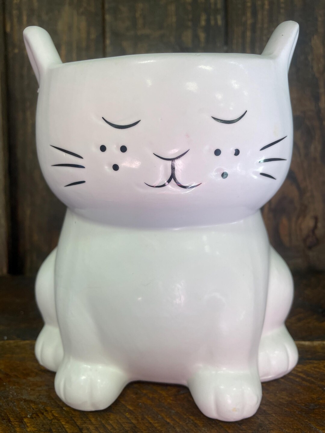 Ceramic Cat Indoor Planter, White Cat Patio Decor, Animal Porch Planter ...