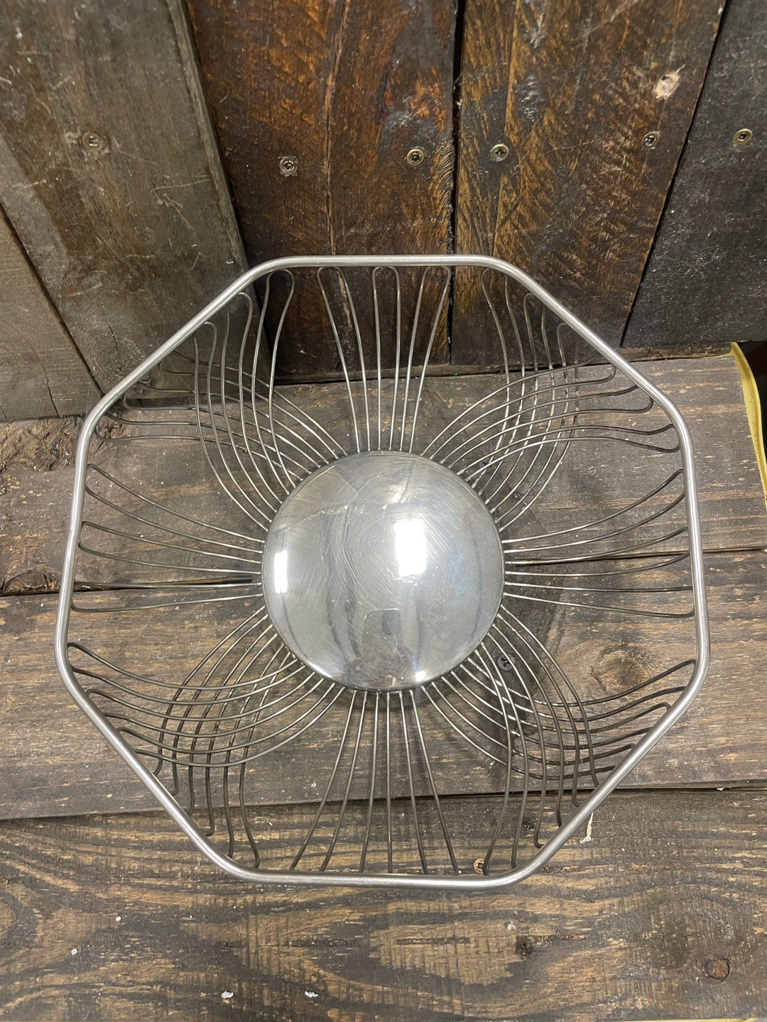 Wire Bread Basket, Vintage Metal Basket, Formal Table Basket, Bread ...