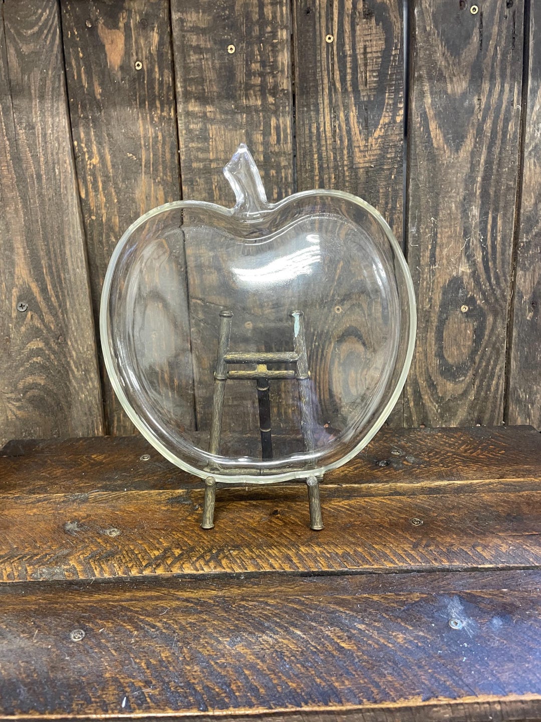 Vintage Hazel Atlas Apple Plate, Apple Shaped Serving Tray, Clear ...