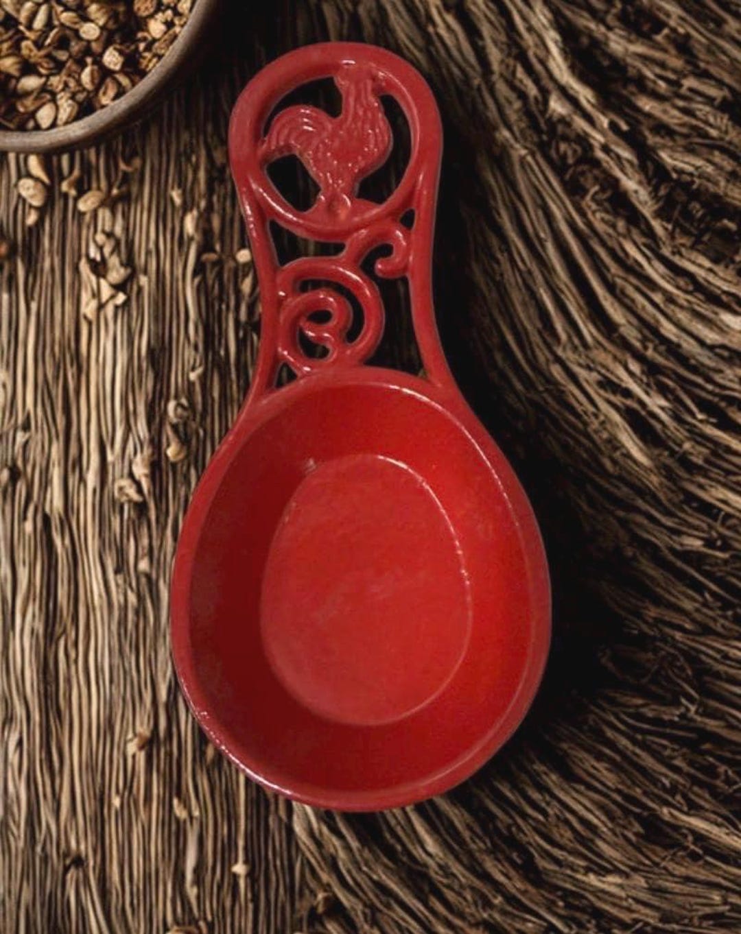 Vintage Style Red Cast Iron Rooster Spoon Rest - Etsy