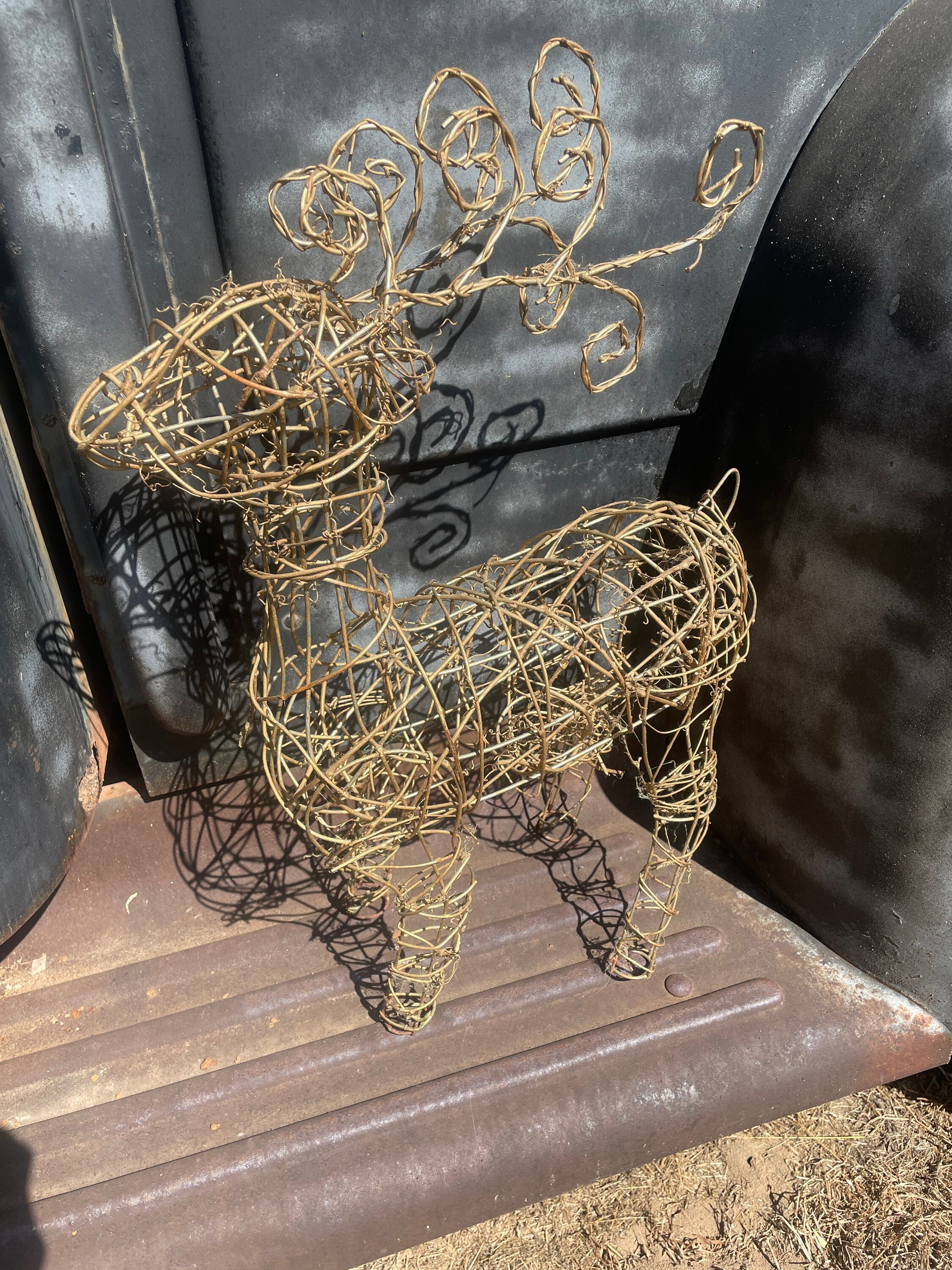 Vintage Grapevine Reindeer, Metal and Vine Deer, Christmas Cabin Decor ...