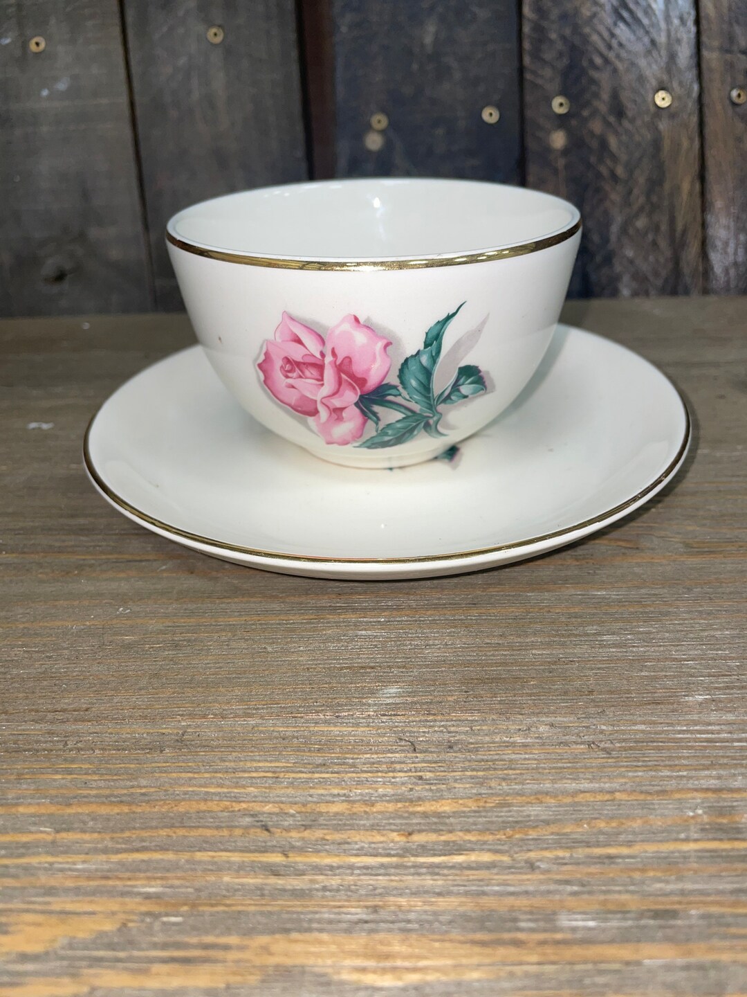 Antique China Tea Cup and Saucer,hand Painted Pink Rose China Cup, Gold ...