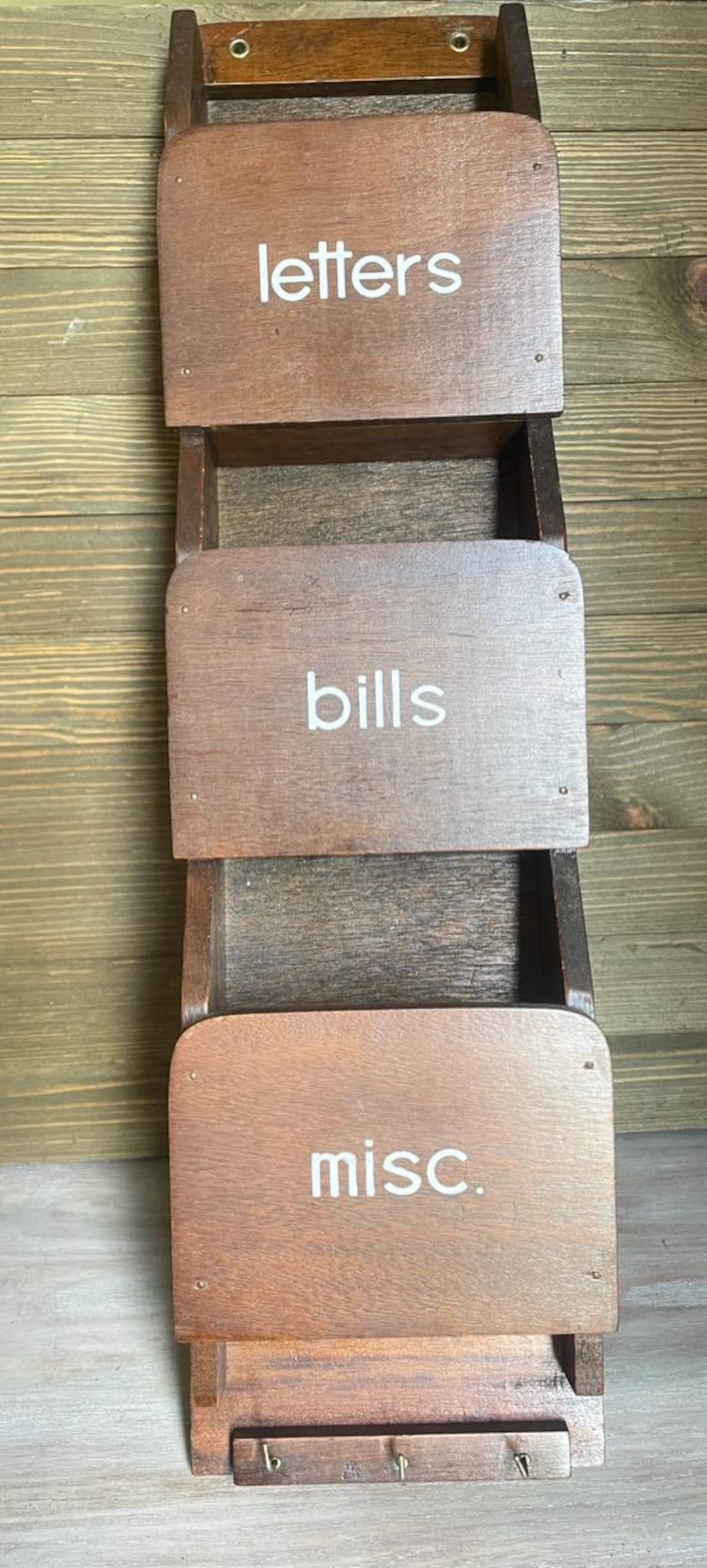 Vintage Letter Holder, Office Organizer, Wall Hanging, Bill File ...