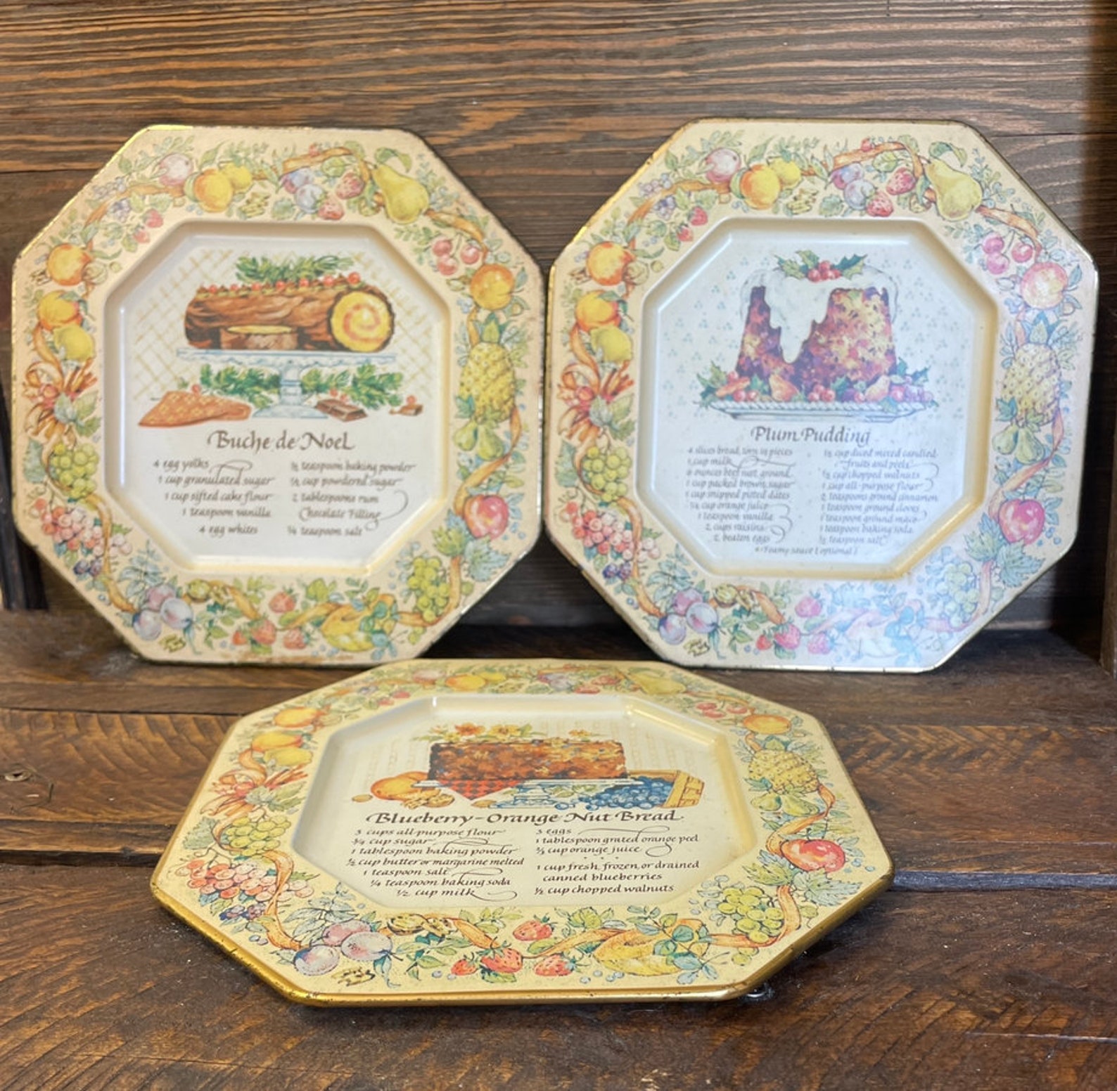 Vintage Avon Recipe Plates: Retro Kitchen Tin Wall Art, Set of 3 - Etsy