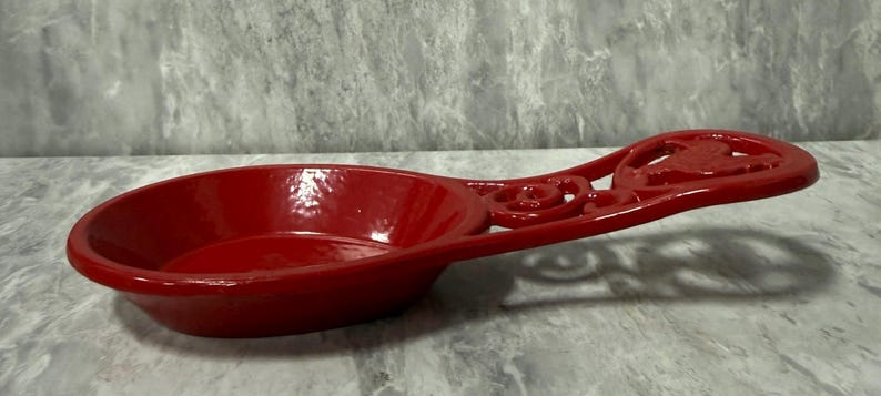 Vintage Style Red Cast Iron Rooster Spoon Rest - Etsy
