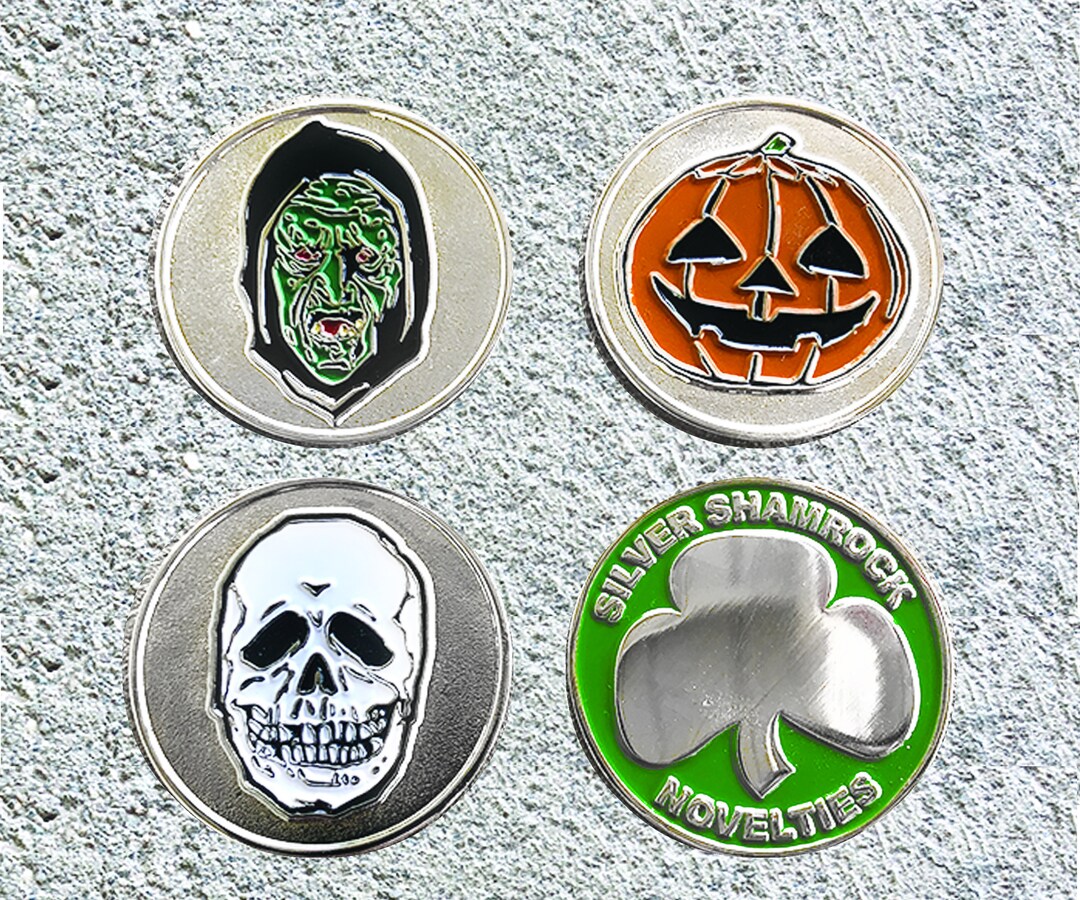 Spooky Coins Halloween Set Skull, Witch, and Jack O Lantern With Silver ...