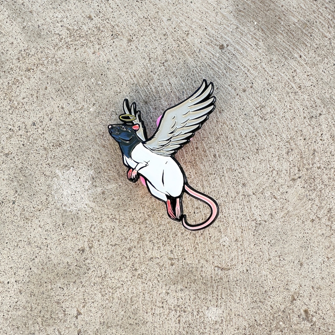 Hooded Angel Rat Two Inch Enamel Pin - Etsy