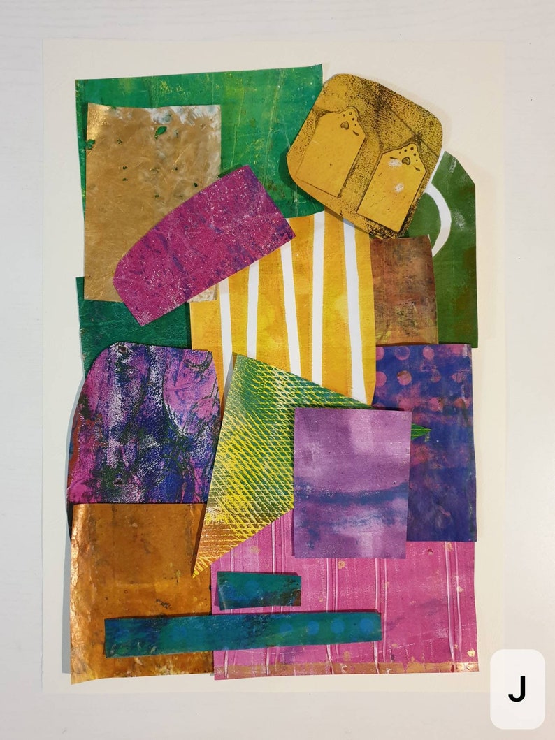 Artistic Collage Paper, Collage Paper Scraps, Collage Supplies, Painted ...