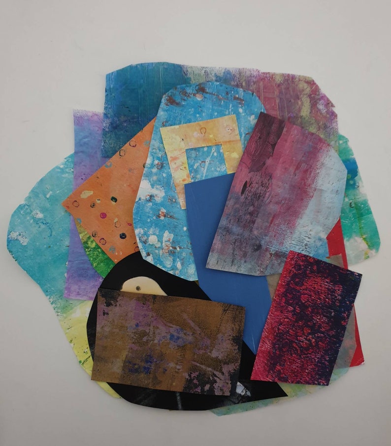 Artistic Collage Paper, Collage Paper Scraps, Collage Supplies, Painted ...