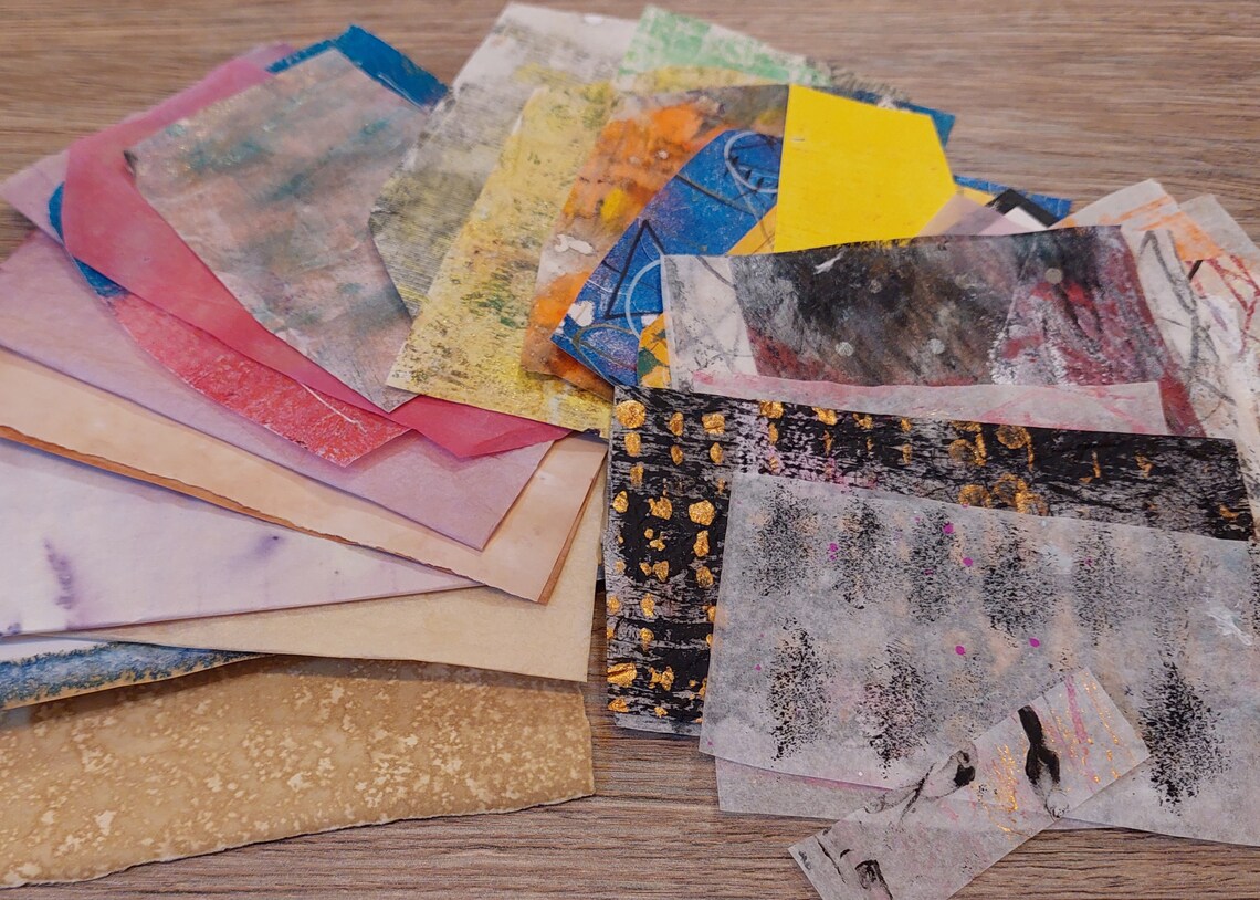 Artistic Collage Paper Mix, Hand Painted and Tea/coffee Dyed Paper ...
